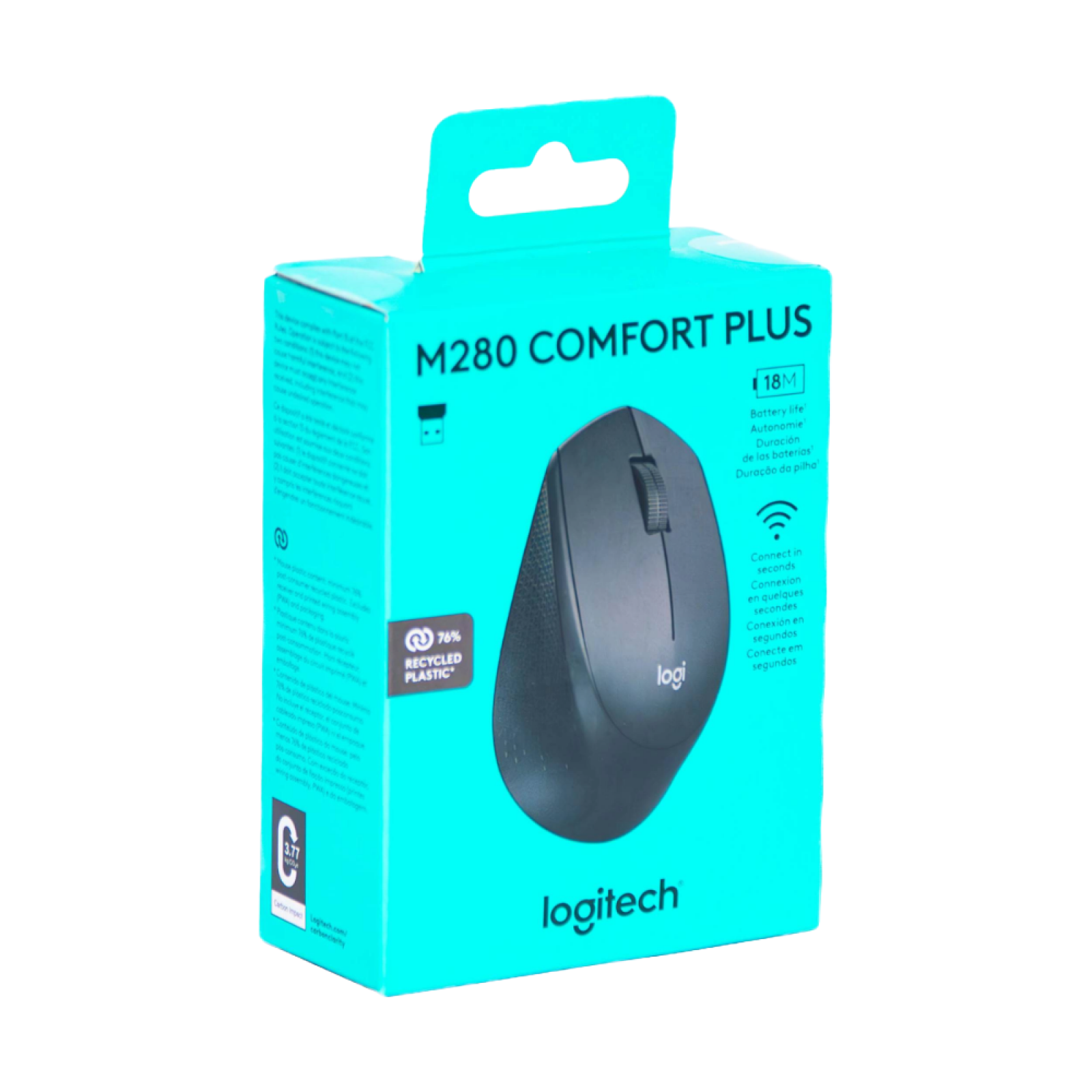 Mouse Sem Fio M280 Comfort Plus Preto Logitech