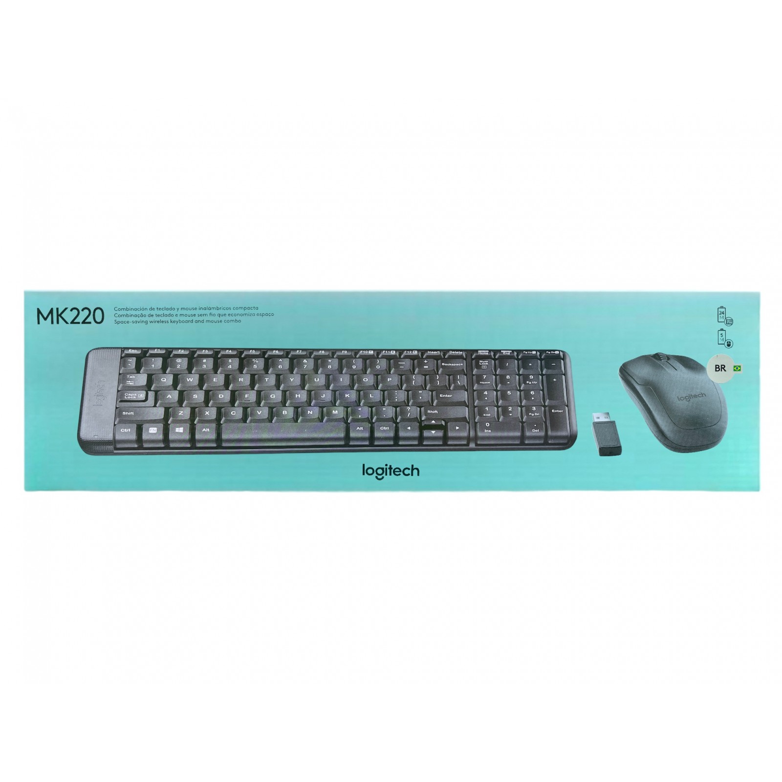 Kit Teclado e Mouse Sem Fio MK220 Logitech